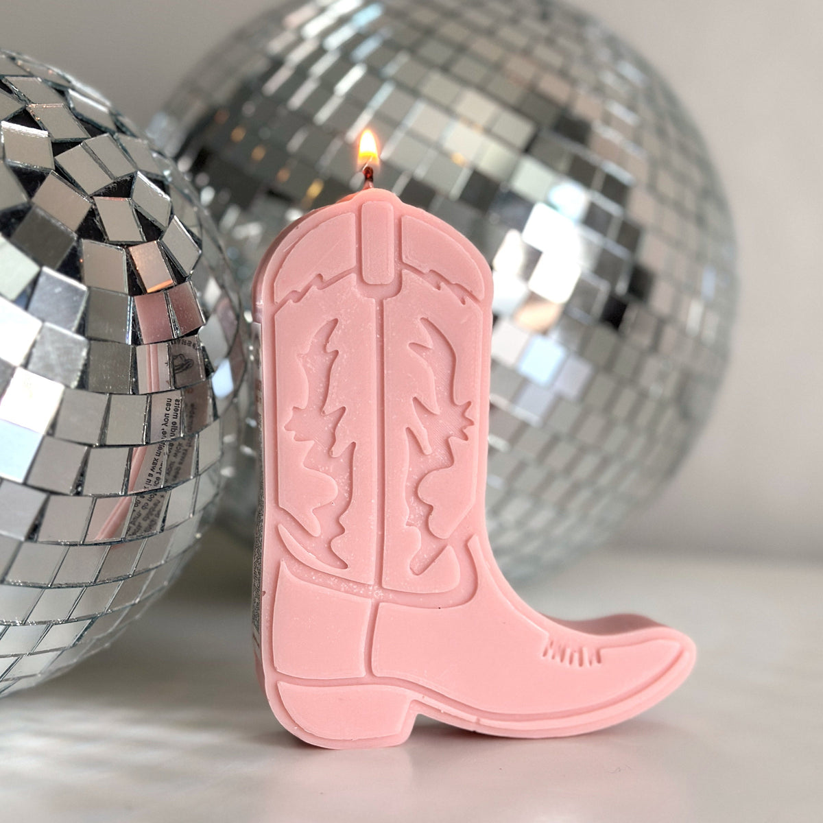 cowboy boot shape candles – gold + ivy