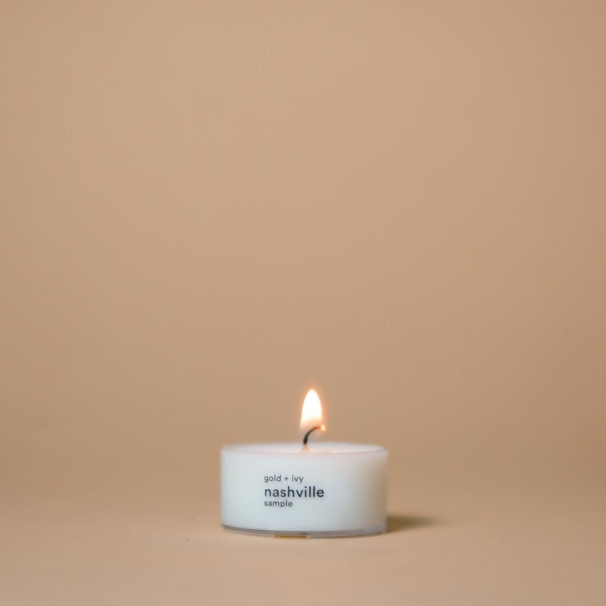 single tea light sample – gold + ivy